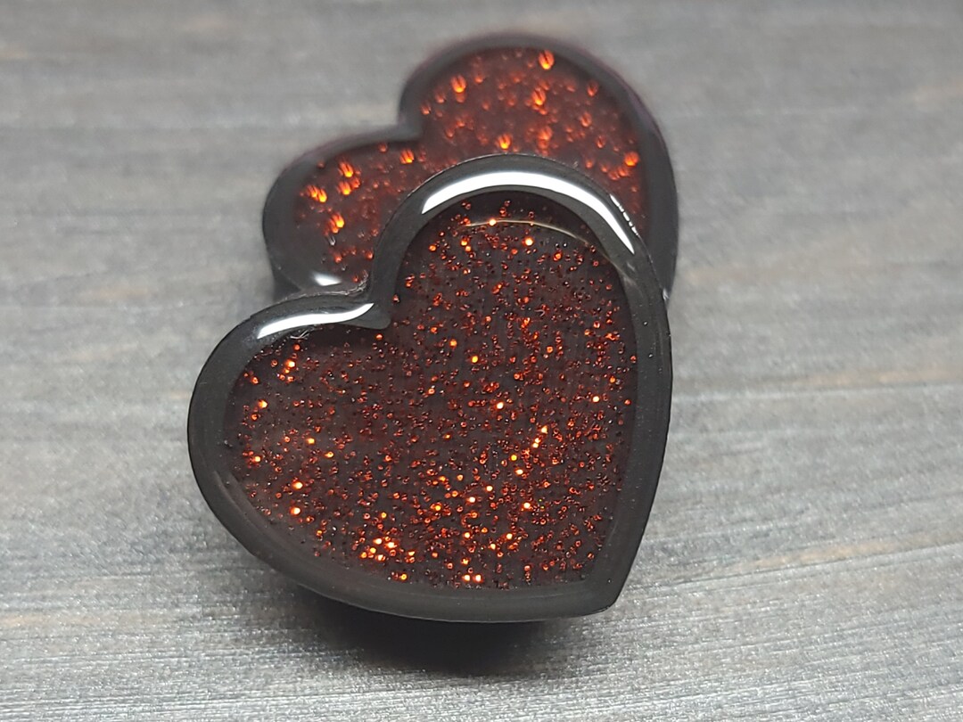 Black Heart - Plugs Gauges Earrings (pair) - Etsy
