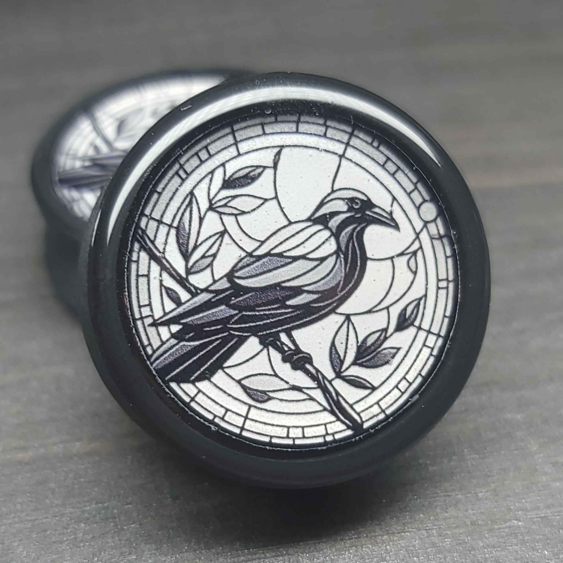 Stained Glass Black Raven Plugs: Biopolymer Gauges (pair) - Etsy