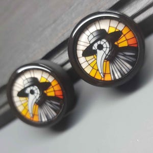 Stained Glass Plague Doctor Plugs: Biopolymer Gauges (pair) - Etsy