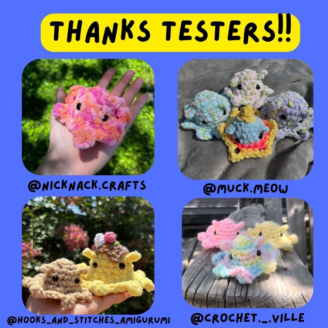 Crochet PATTERN Dumbo Octopus No-sew Quick Easy Make Amigurumi Small ...