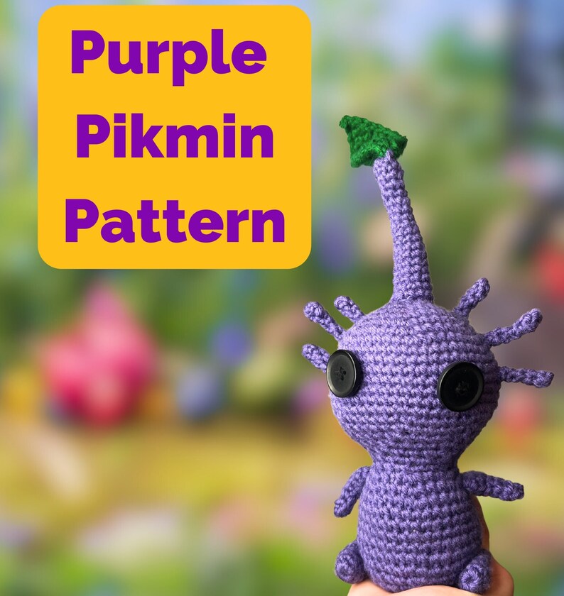Purple Pikmin Radish Creature Crochet Amigurumi Pattern - Digital ...