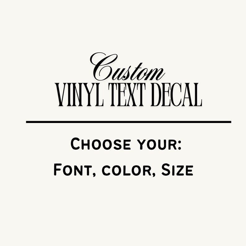 Custom Decals - Choose Your Font, Color, Size - Custom Vinyl Text ...