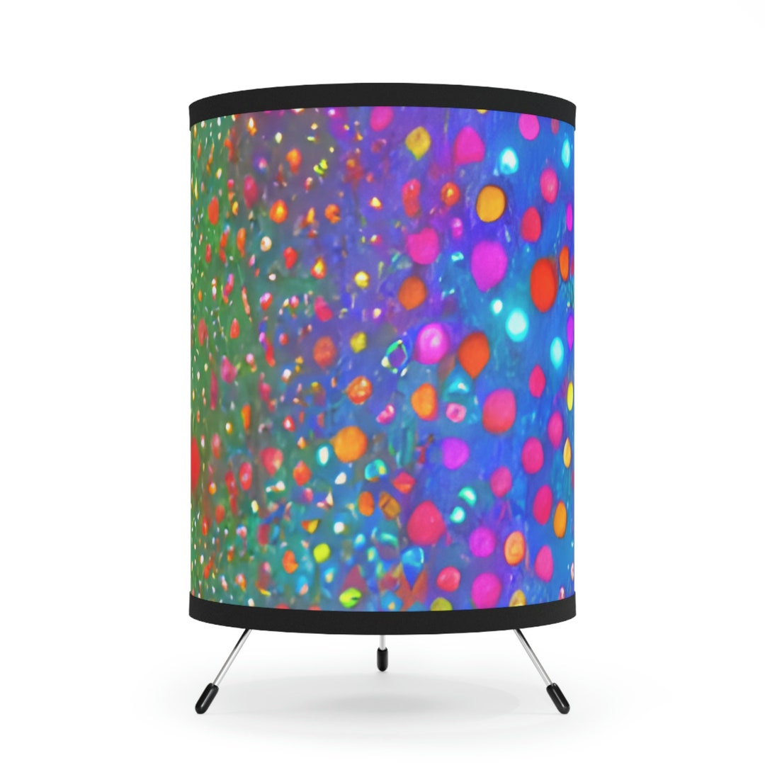 Trippy Hippy Tripod Lamp With High-res Printed Shade by Damian Johnson ...