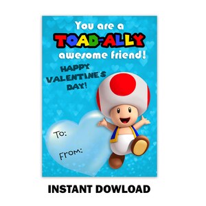 Super Mario Valentine's Day Cards, Printable Instant Download, DIY ...