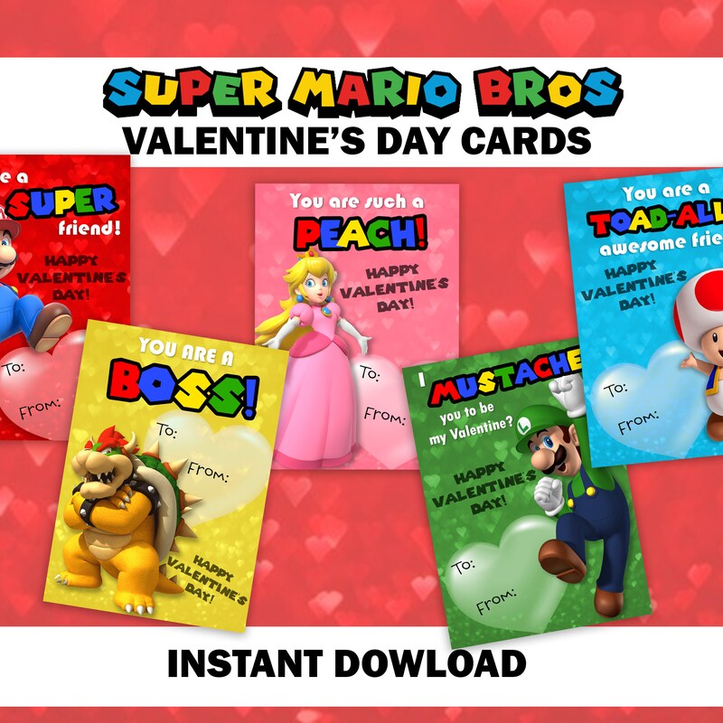 Super Mario Valentines - Etsy