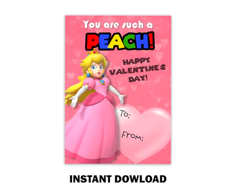 Super Mario Valentine's Day Cards, Printable Instant Download, DIY ...