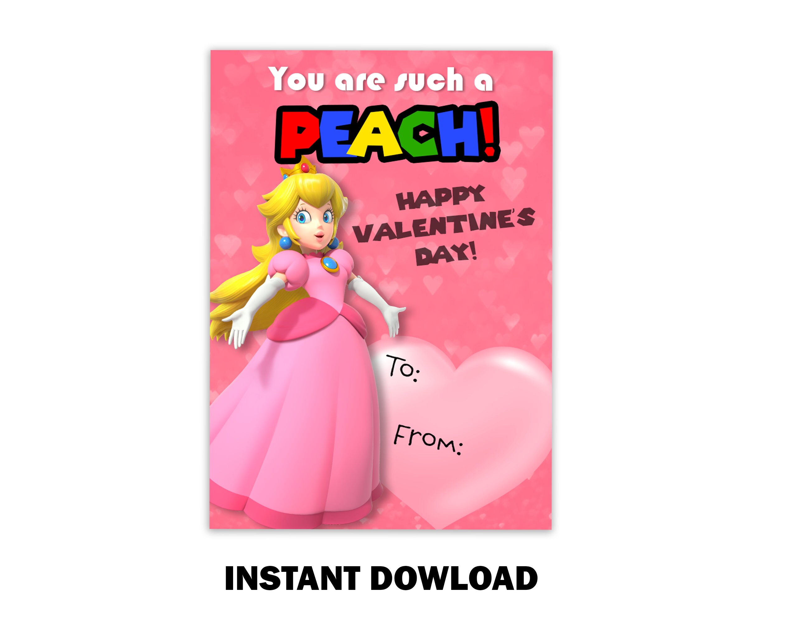 Super Mario Valentine's Day Cards, Printable Instant Download, DIY ...