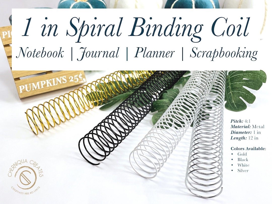 Spiral Binding Coil | 1 Inch | Metal | Gold/silver/white/black ...