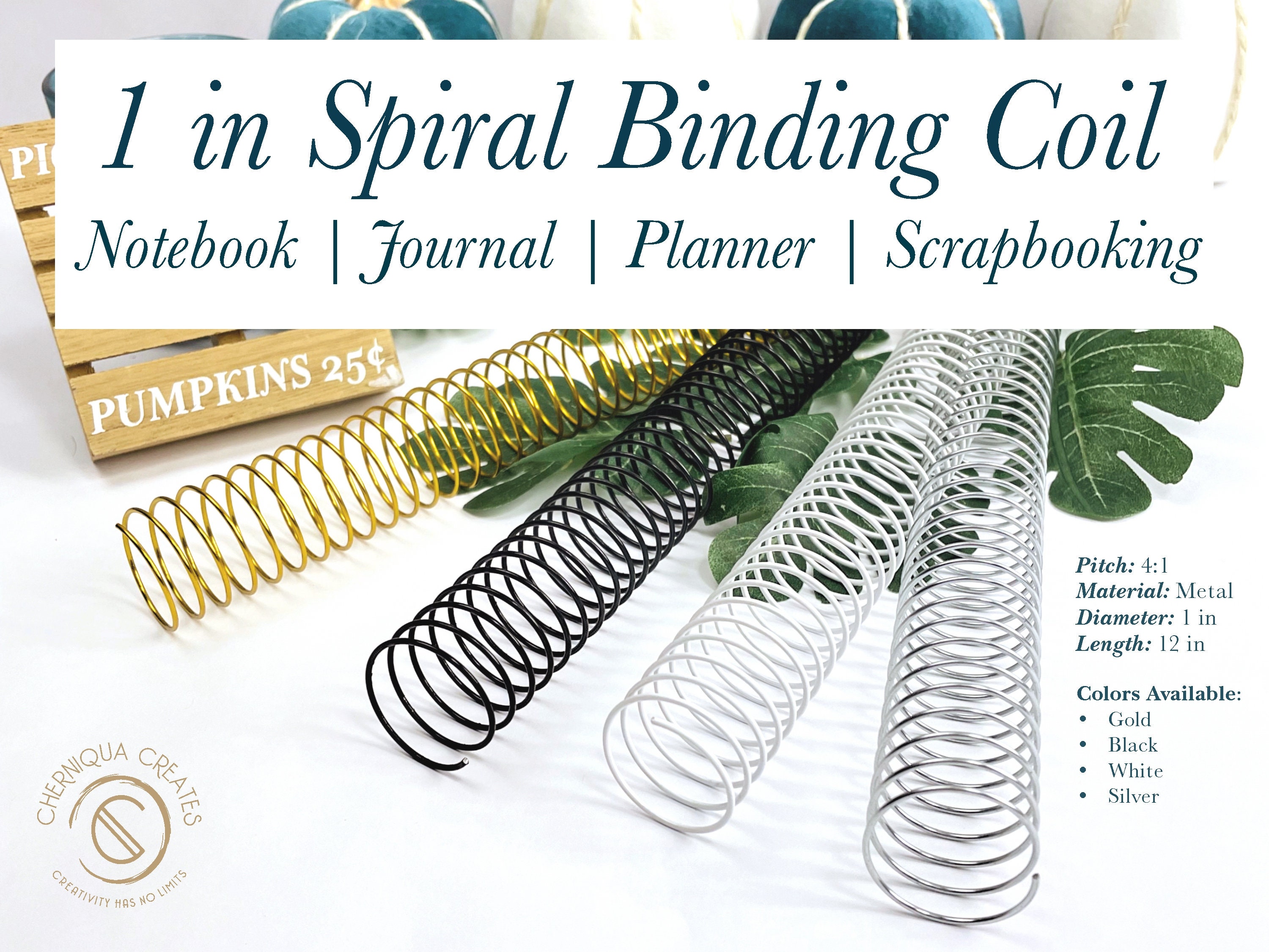 Spiral Binding Coil 1 Inch Metal Gold/silver/white/black Binding Supply - Etsy
