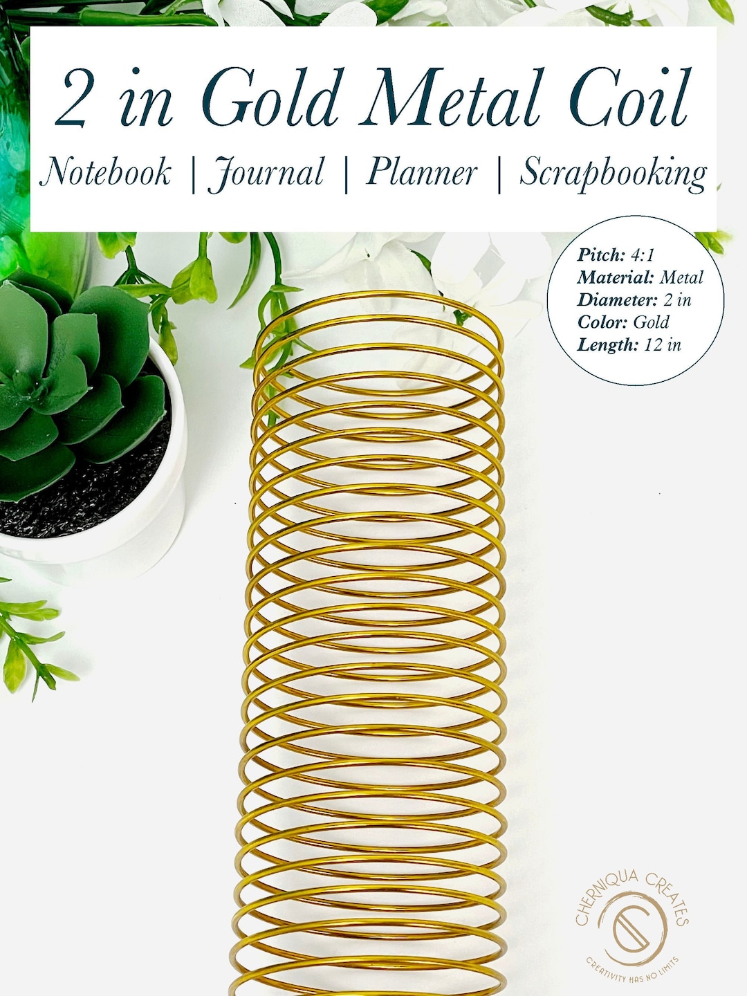 Gold Metal Planner Coil | Notebook Coil | Journal Coil | Scrapbook Coil ...