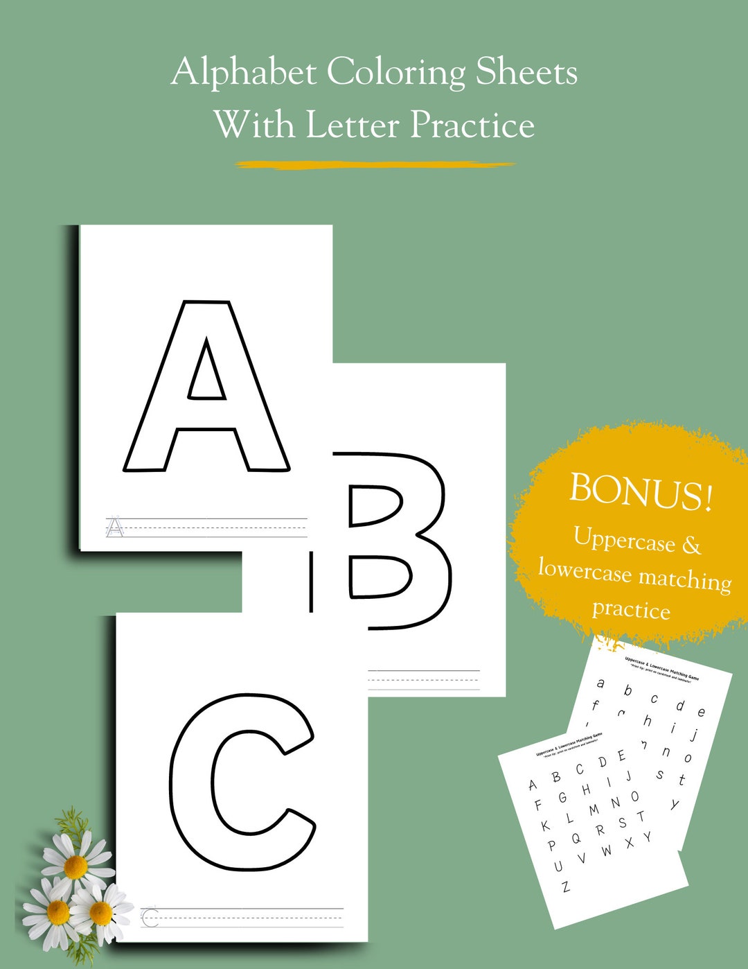 Simple Alphabet Coloring Sheet Printable, Letter Writing Practice ...