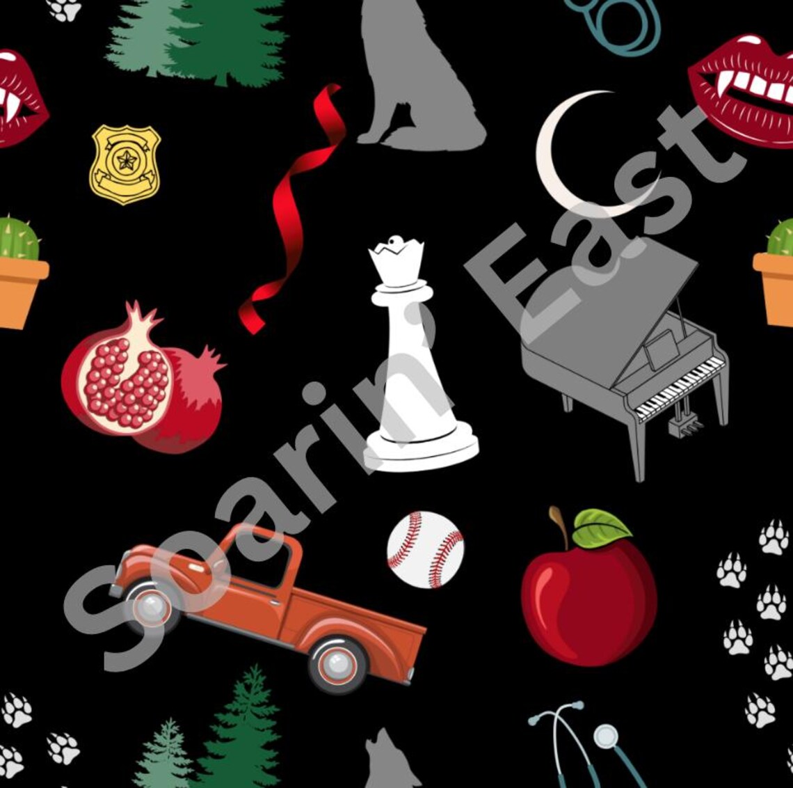 Twilight Seamless Pattern PNG - Etsy