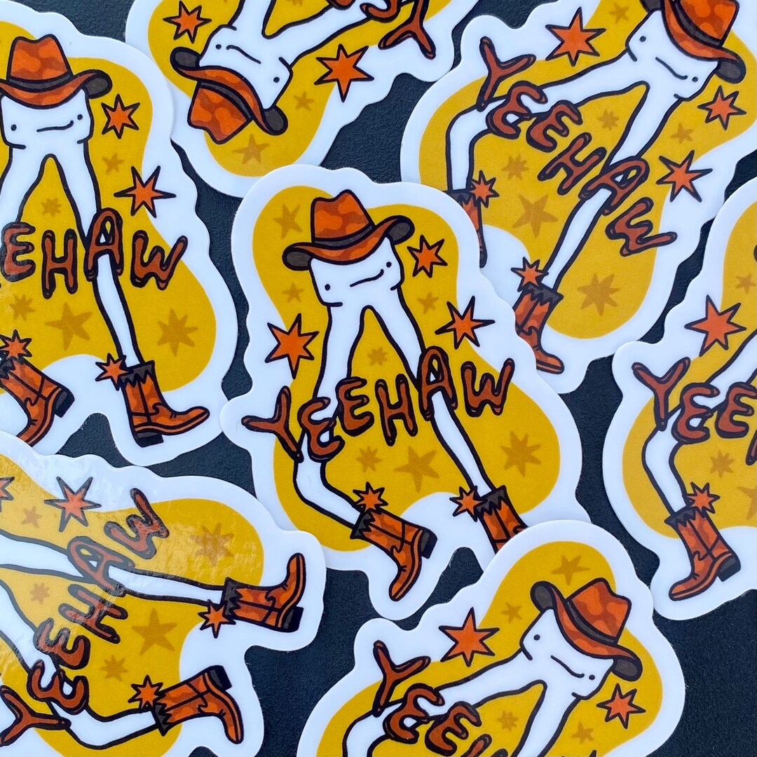 Cowboy Tooth Yeehaw 2 Vinyl Sticker Glossy Die Cut, Waterproof Cryptid ...