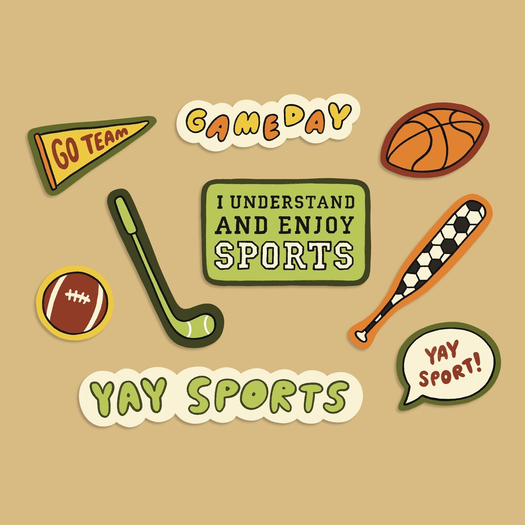 Yay Sports Sticker Sheet (glossy Finish, Kiss Cut, Waterproof Vinyl ...