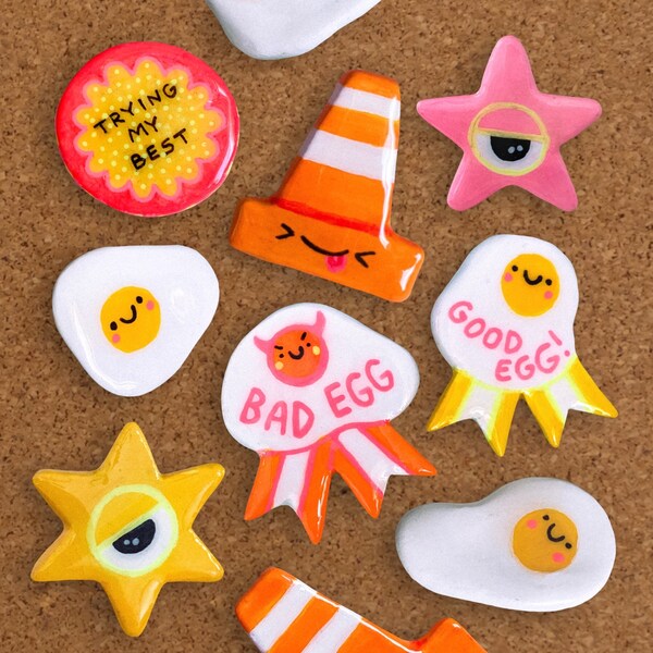 Polymer Clay Pins - Etsy