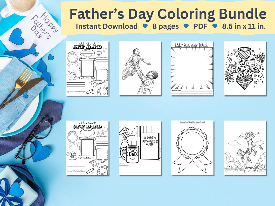 Father's Day Coloring Bundle - Etsy