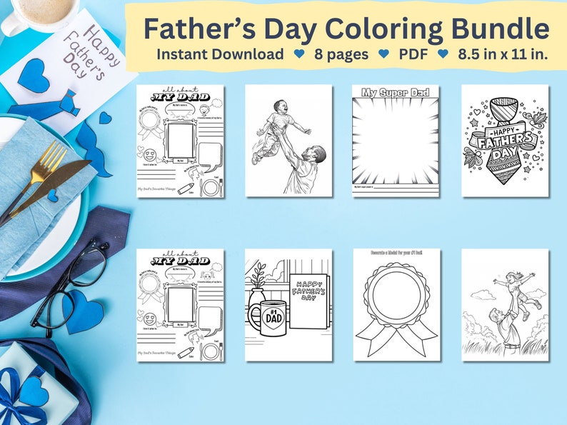 Father's Day Coloring Bundle - Etsy