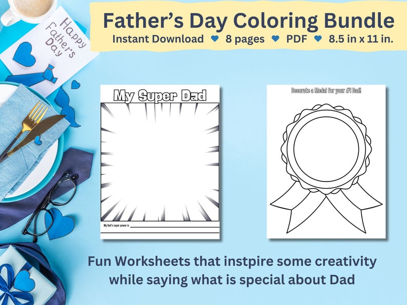 Father's Day Coloring Bundle - Etsy