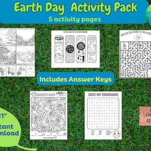 Earth Day Coloring and Activity Pack - Etsy Canada