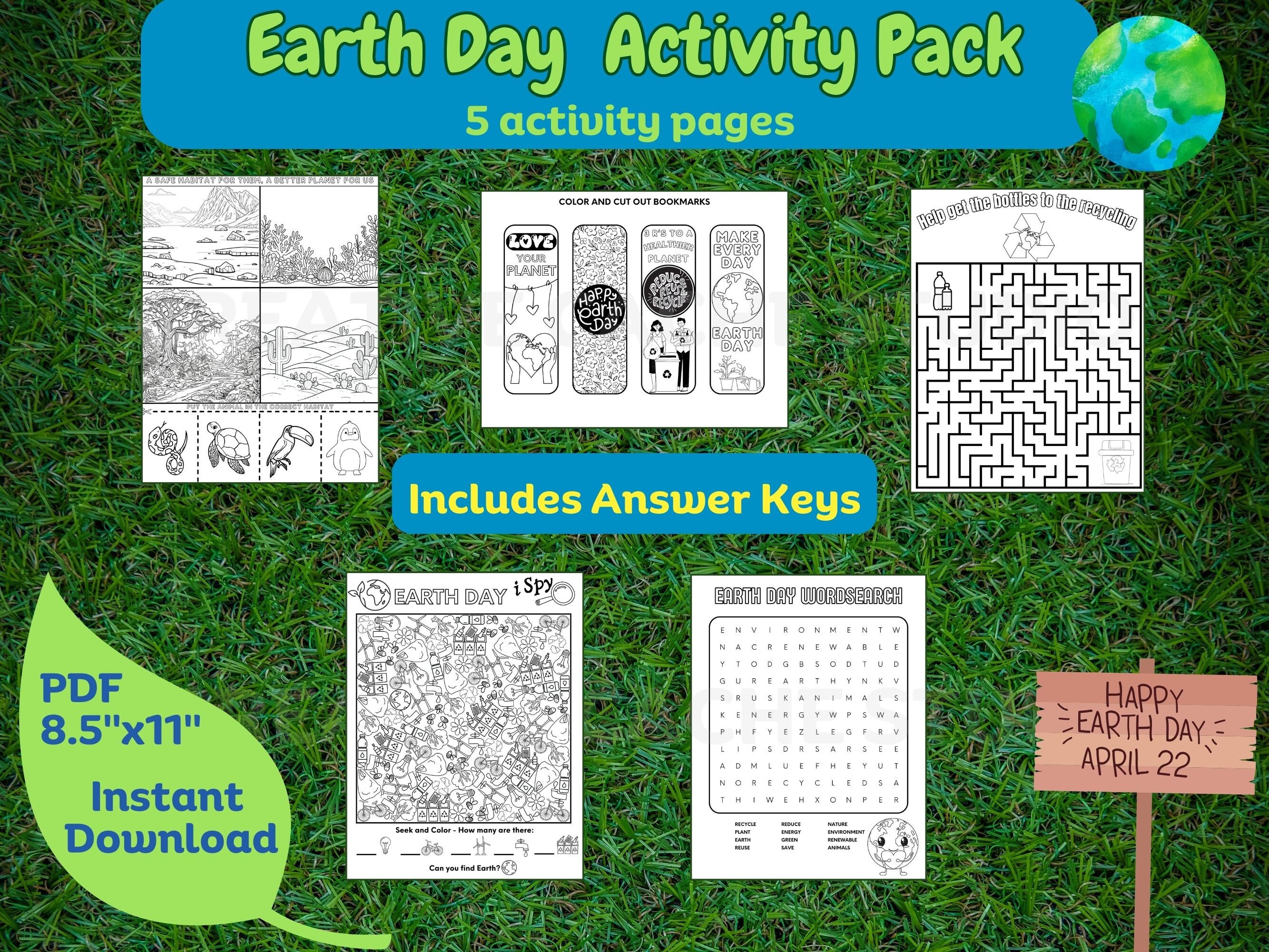 Earth Day Coloring and Activity Pack - Etsy Canada