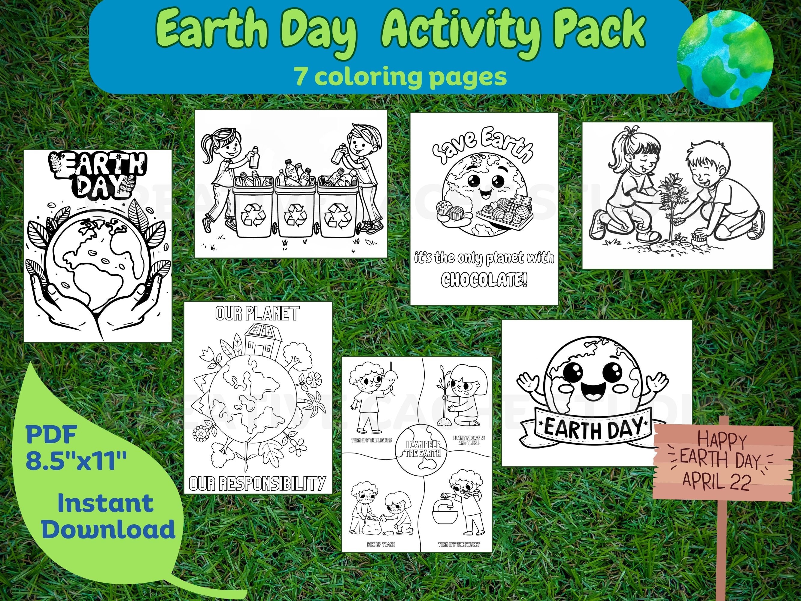 Earth Day Coloring and Activity Pack - Etsy