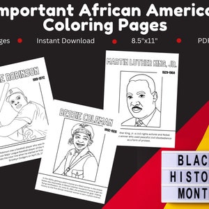 Important African Americans Coloring Pages - Etsy