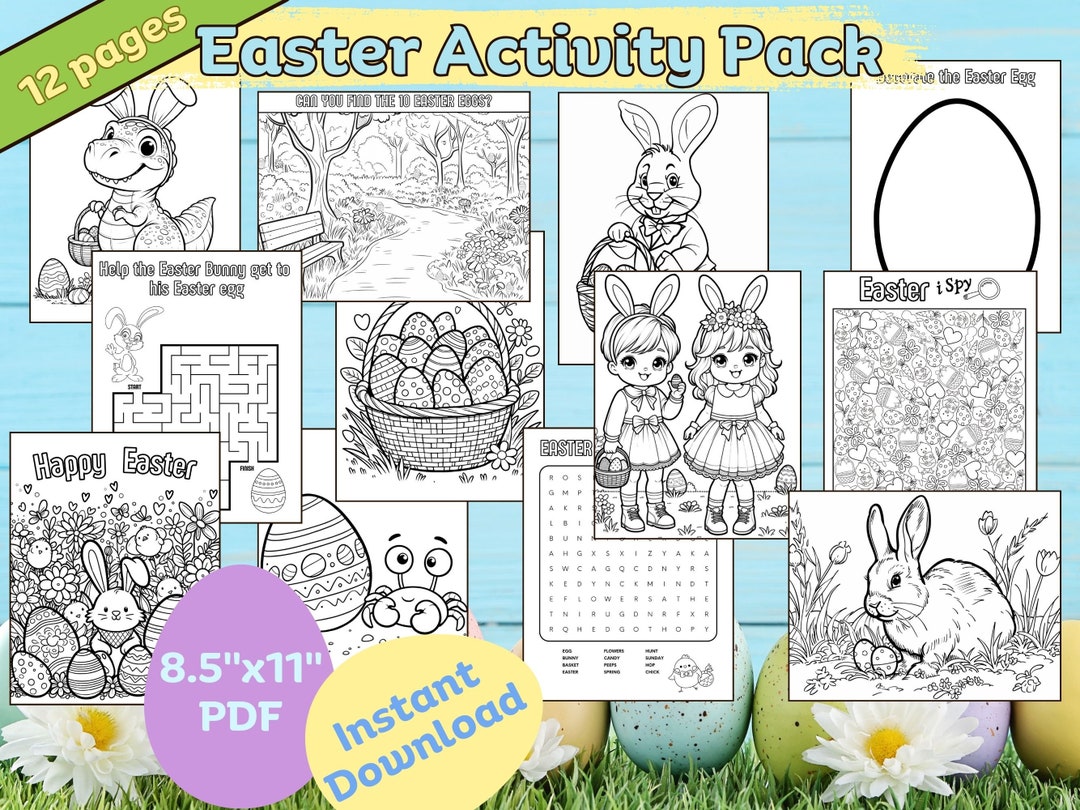 Easter Coloring and Activity Pack - Etsy