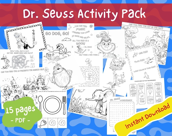 Dr. Seuss Word Search, Instant Download, Printable, PDF - Etsy