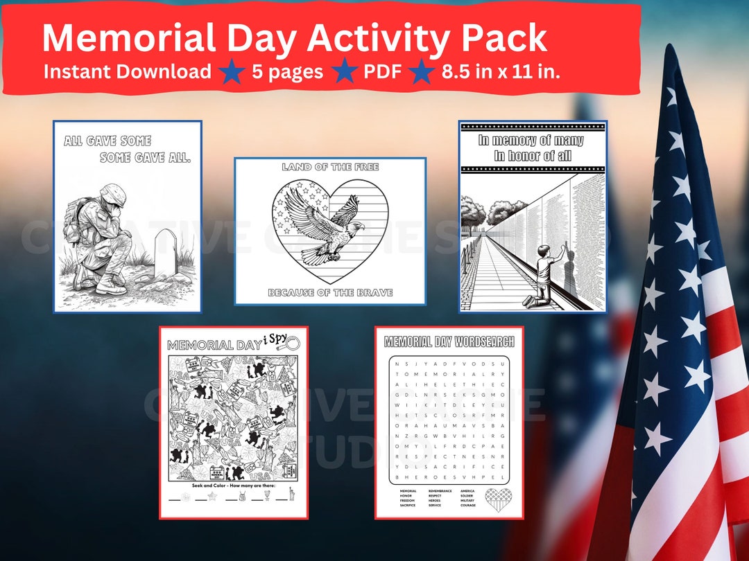 Memorial Day Activity Pack - Etsy