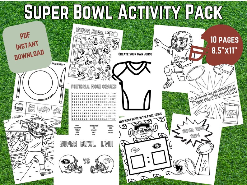 2024 Super Bowl Activity Pack - Etsy