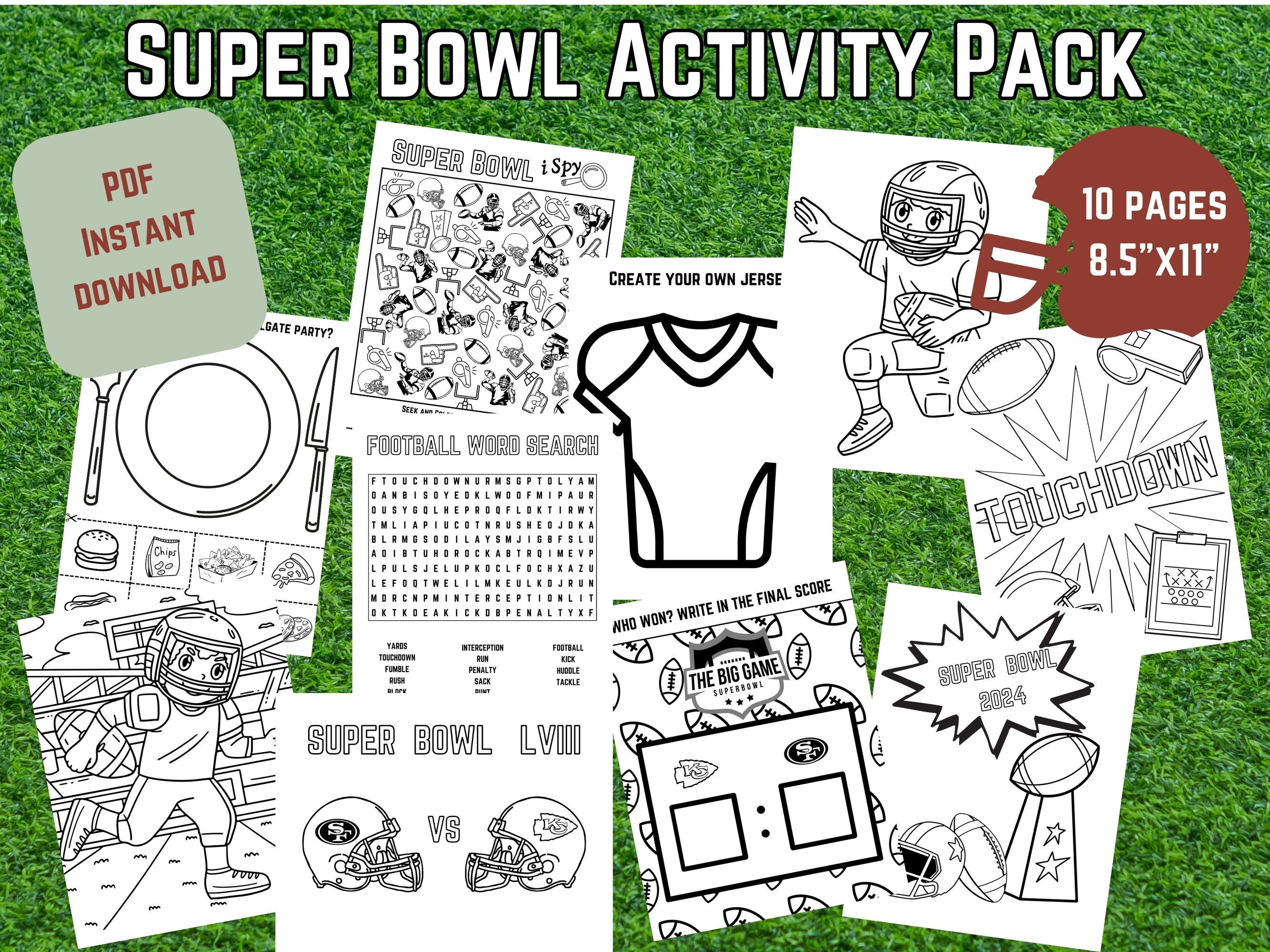 2024 Super Bowl Activity Pack - Etsy