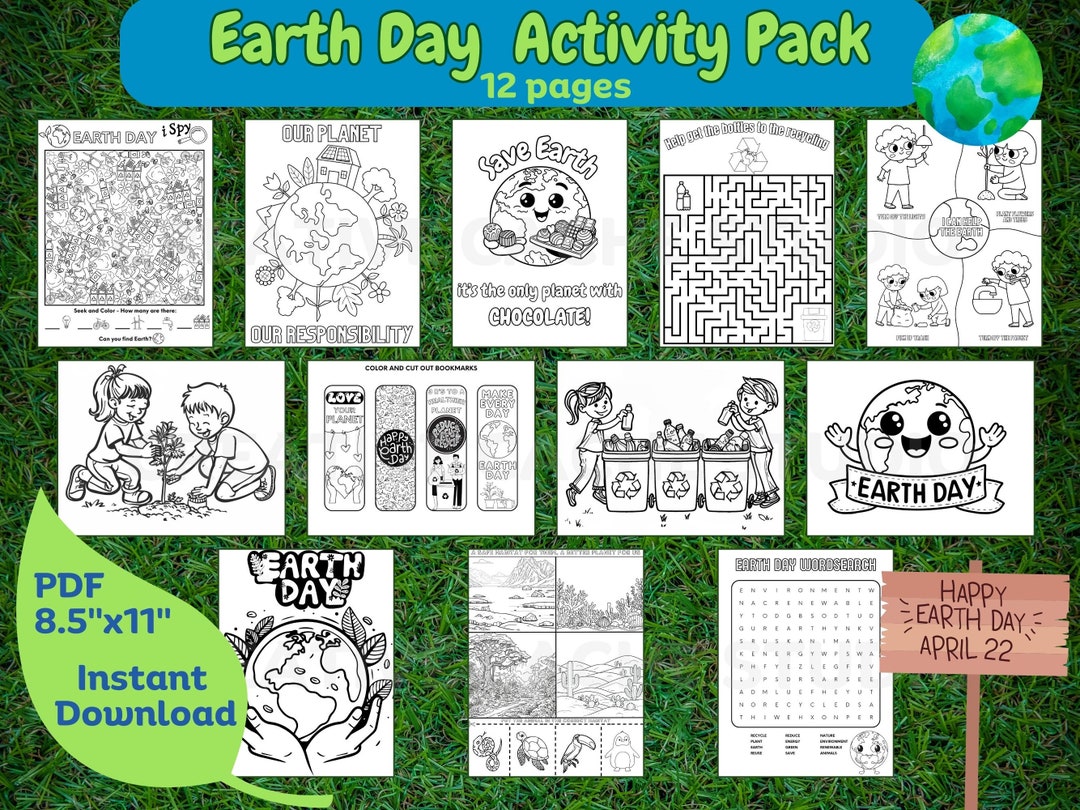 Earth Day Coloring and Activity Pack - Etsy Canada