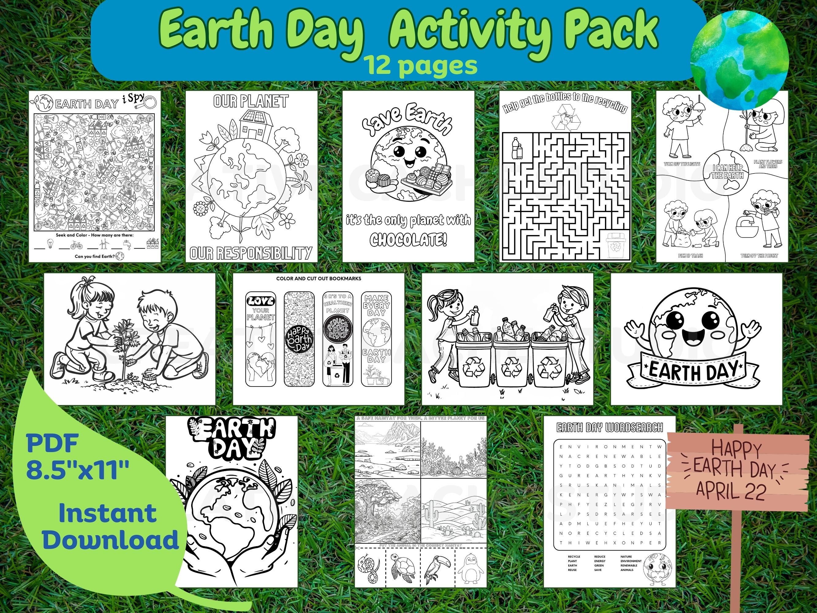Earth Day Coloring and Activity Pack - Etsy Canada