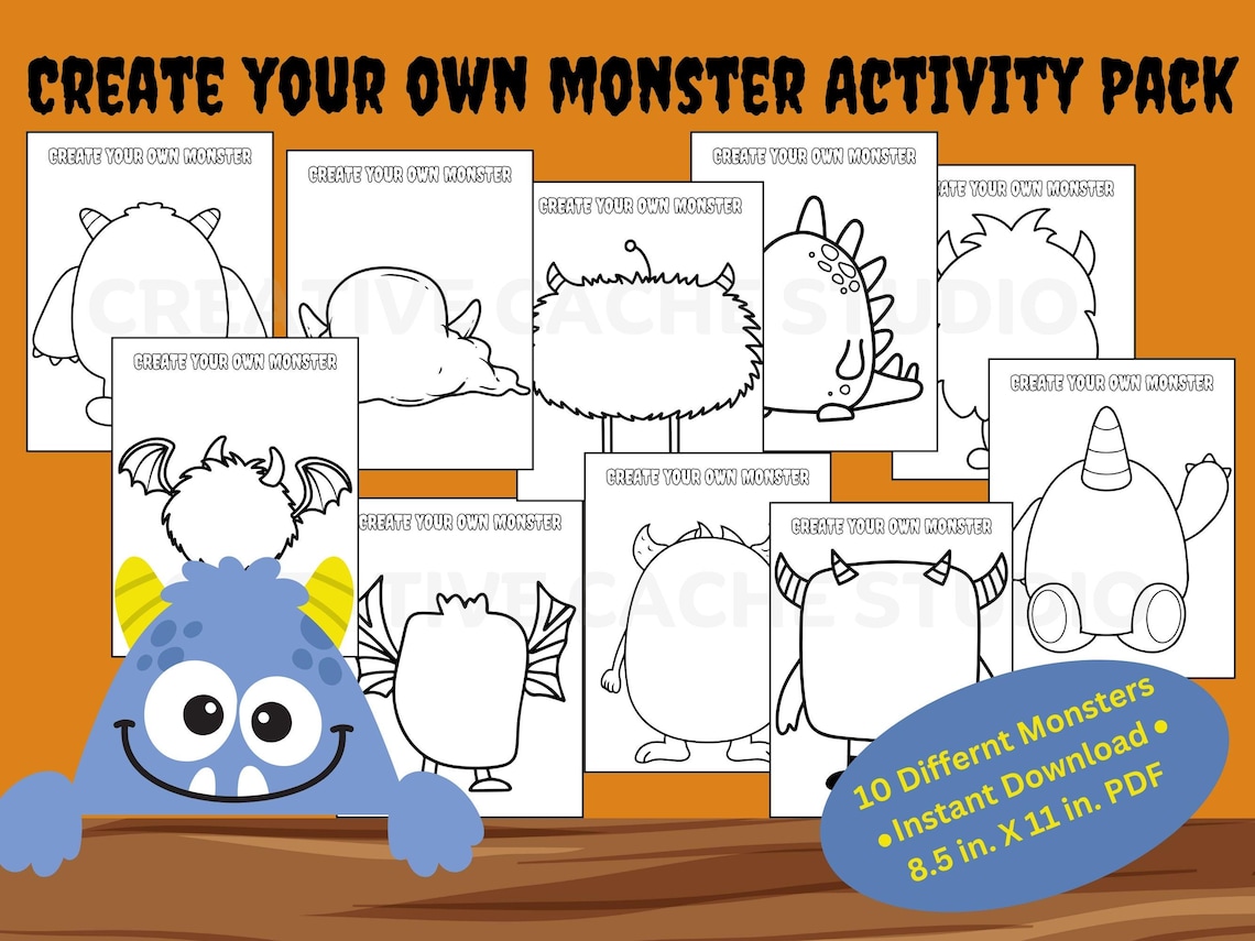 Create Your Own Monster Activity Pack - Etsy