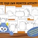 Create Your Own Monster Activity Pack - Etsy