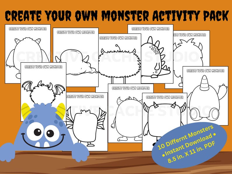 Create Your Own Monster Activity Pack - Etsy