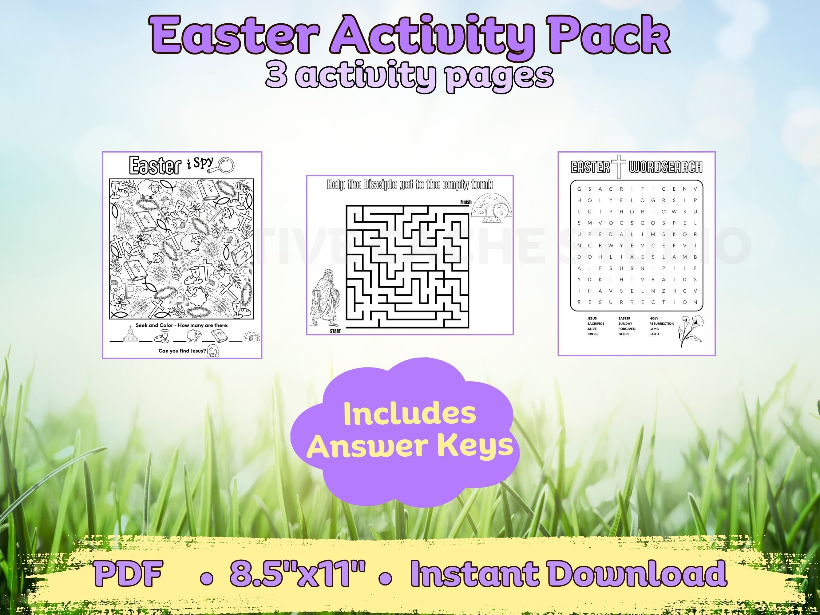Christian Easter Coloring and Activity Pack - Etsy