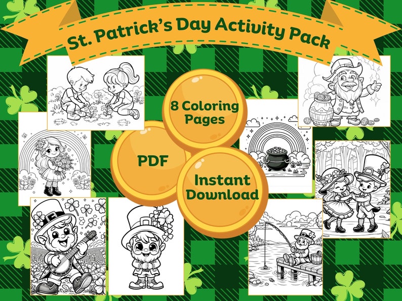 St. Patrick's Day Coloring and Activity Pack - Etsy