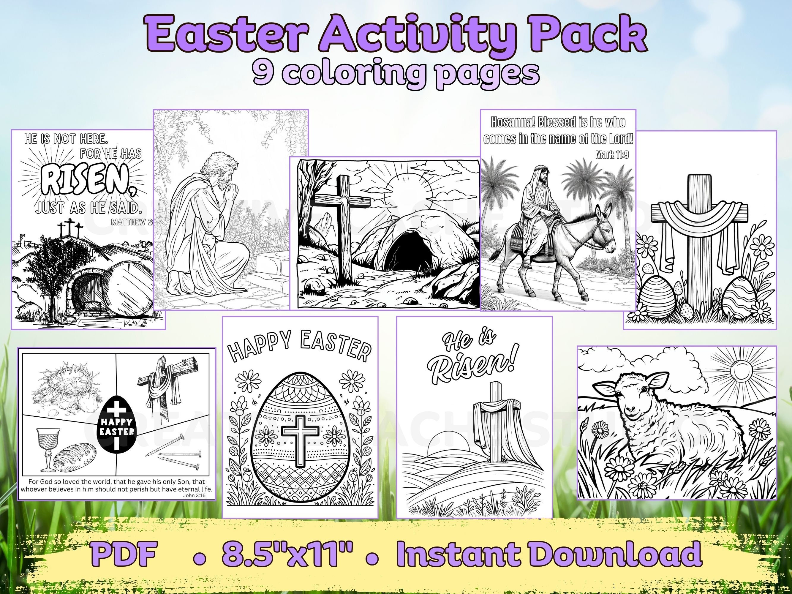 Christian Easter Coloring and Activity Pack - Etsy