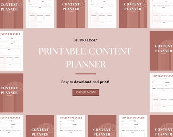 Editable Content Planner, Printable Content Schedule, Printable Content ...