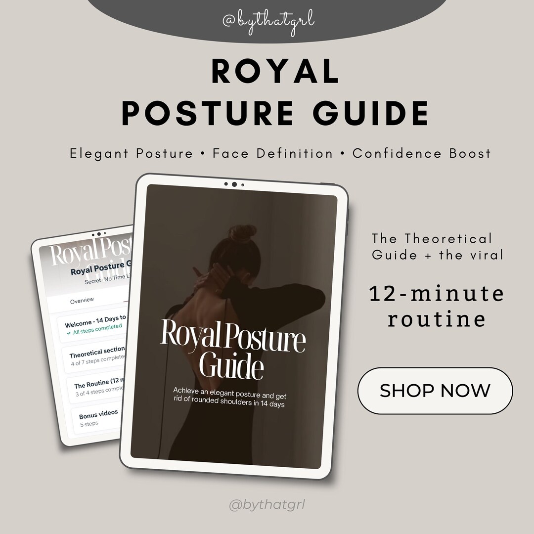 Royal Posture Guide | Fix Rounded Shoulders, Define Your Face & Boost Confidence - Etsy