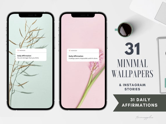 31 Inspirational Phone Wallpapers Minimalist Wallpaper | Etsy