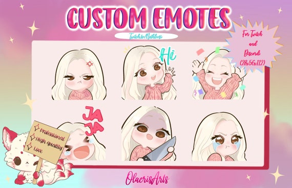 Custom Twitch/discord/youtube Emotes Commisions - Etsy Custom Twitch/discord/youtube Emotes Commisions - Etsy
