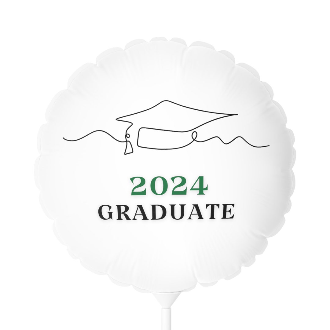 Graduate 2024 Green and Black Balloon round and Heart-shaped, 11 - Etsy