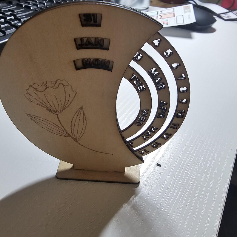 Personalized Perpetual Wooden Calendar - Sustainable Desk Organizer ...