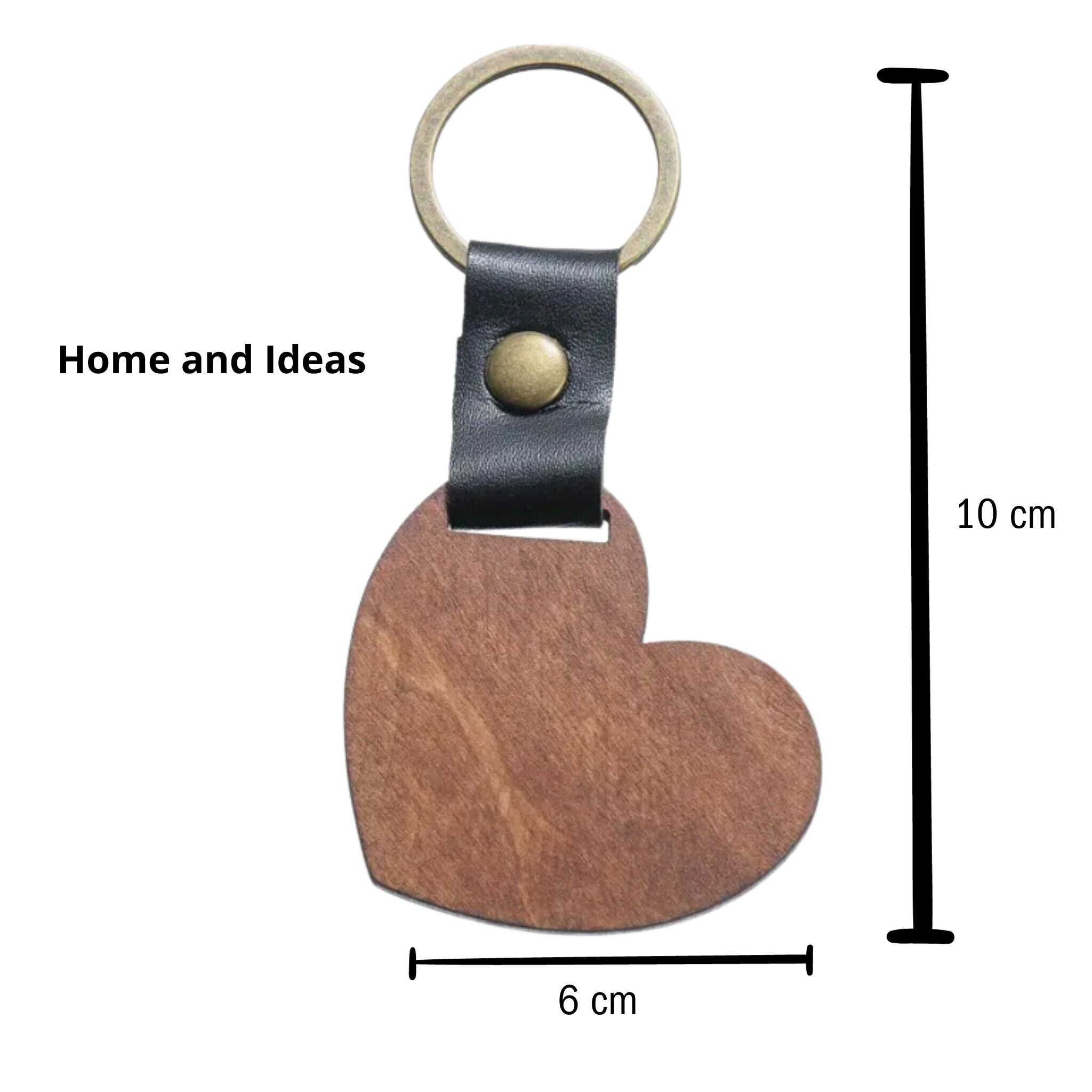 Heart-shaped Solid Wood Key Tags - Vintage Leather Keychain Accessories ...