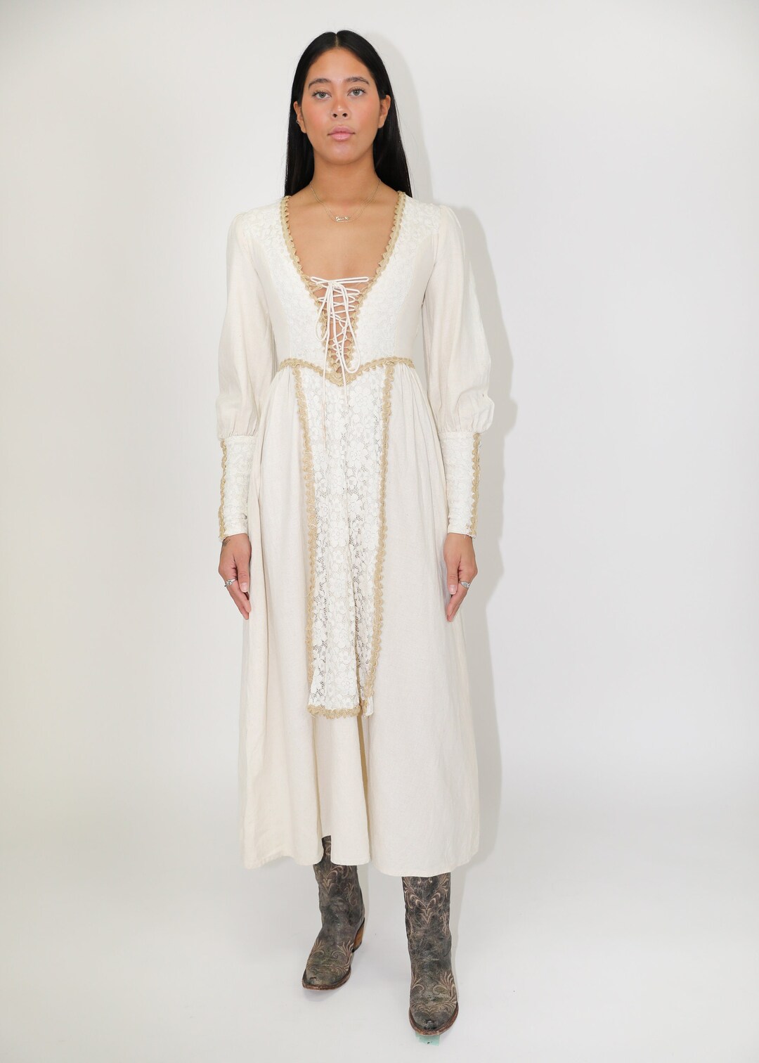 RARE Gunne Sax of California Linen Dress - Etsy