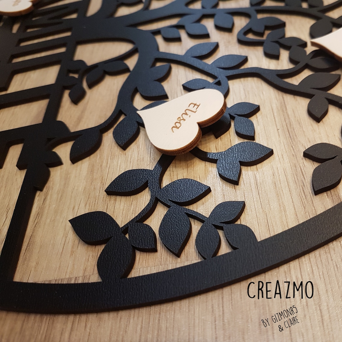 Black Family Tree With Name Hearts Tree of Life Personalized - Etsy