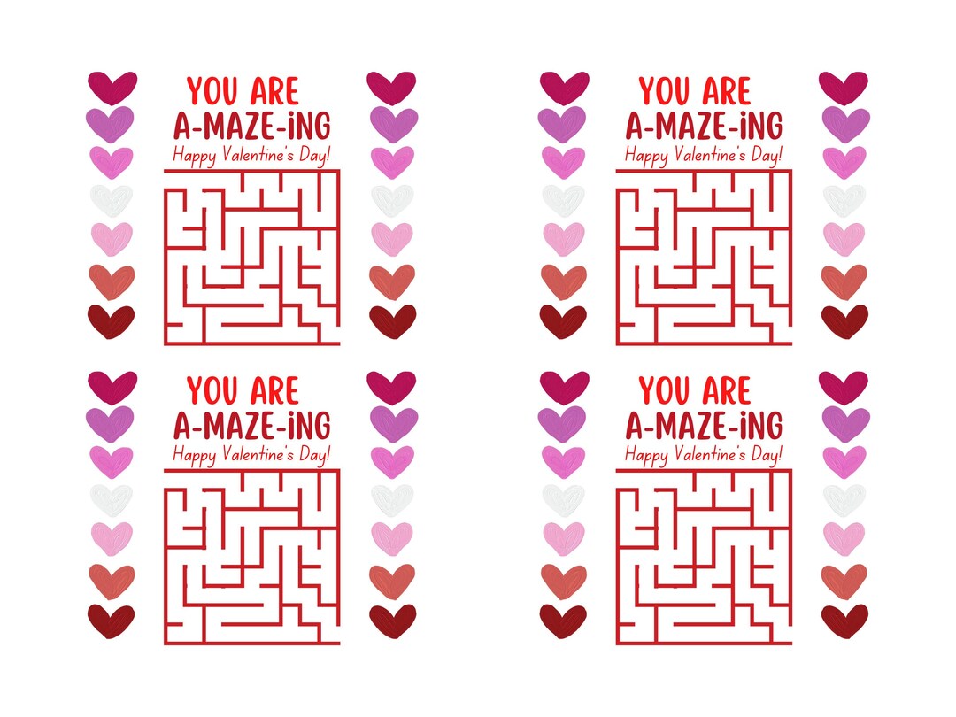 Maze Valentines Card You Are A-maze-ing Amazing - Etsy