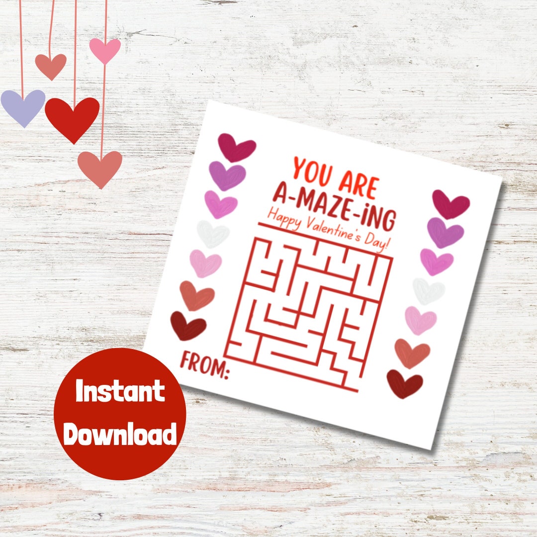Maze Valentines Card, You Are A-maze-ing, Amazing Valentine's Day Cards ...